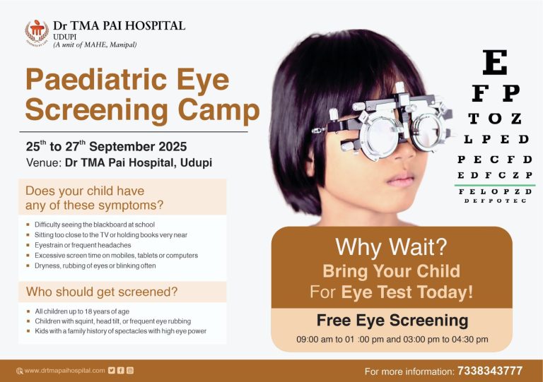 Udupi: Paediatric Eye Screening Camp at Dr TMA Pai Hospital - The Canara Post